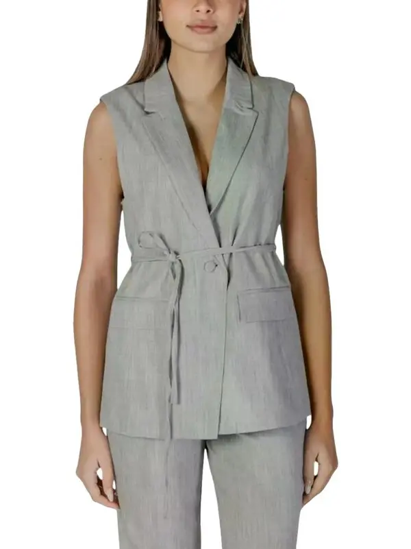 VILA Belted Waistcoat - Grey