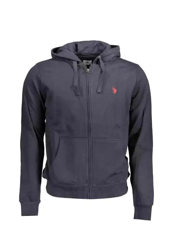 U.s. Polo Assn. Embroidered-logo Zip-up Hoodie - Blue