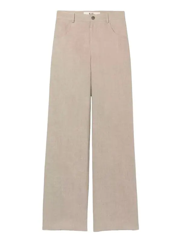 Séfr Arno Wide-leg Trousers - Neutrals