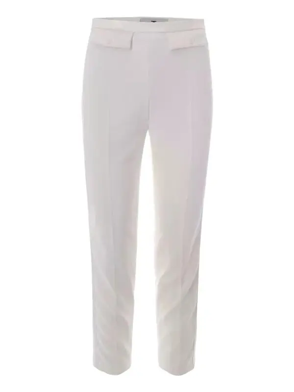 Elisabetta Franchi Button-flap Tailored Trousers - White