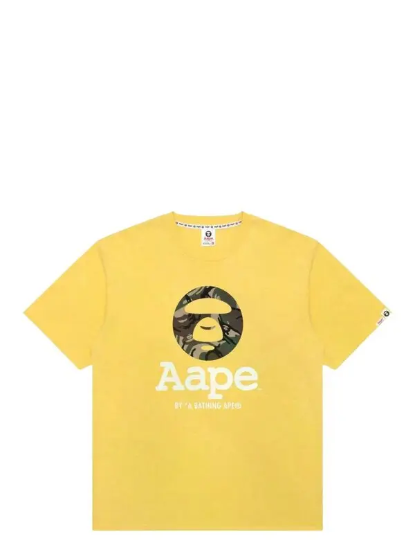 AAPE BY *A BATHING APE Logo-print T-shirt - Yellow