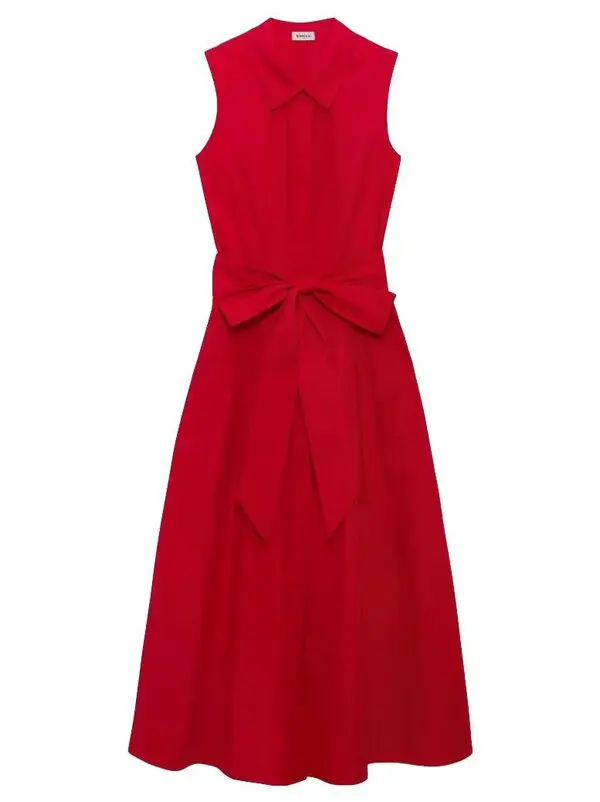 Simkhai Genny Belted Midi Dress - Red