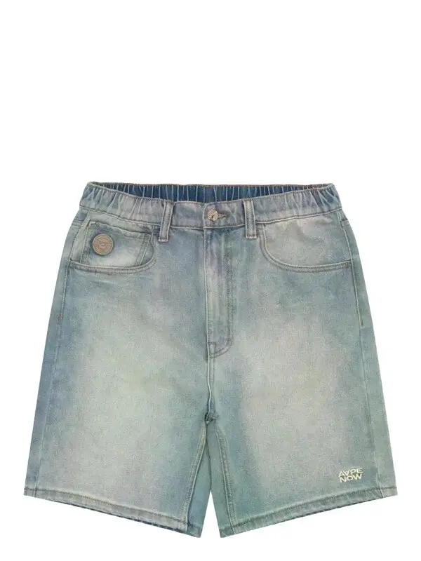 AAPE BY *A BATHING APE Moonface Denim Shorts - Blue