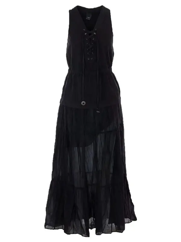 Pinko Casarsa Lace-up Tiered Dress - Black