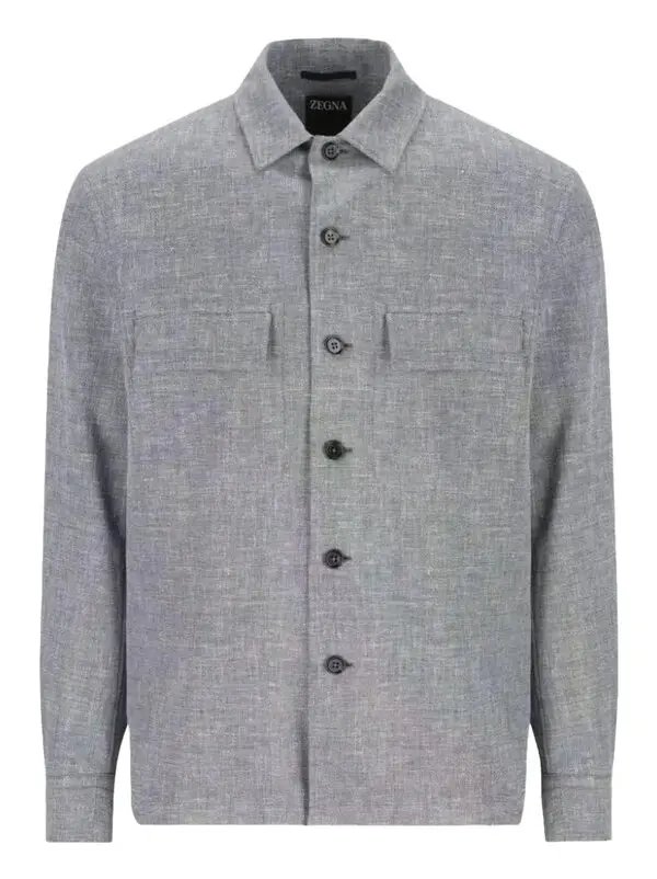 Zegna Button-up Flap-pocket Shirt - Grey
