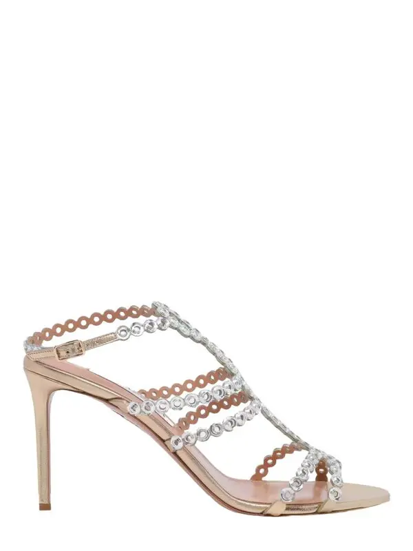 AQUAZZURA Mooncrush Crystal-embellished Sandals - Gold
