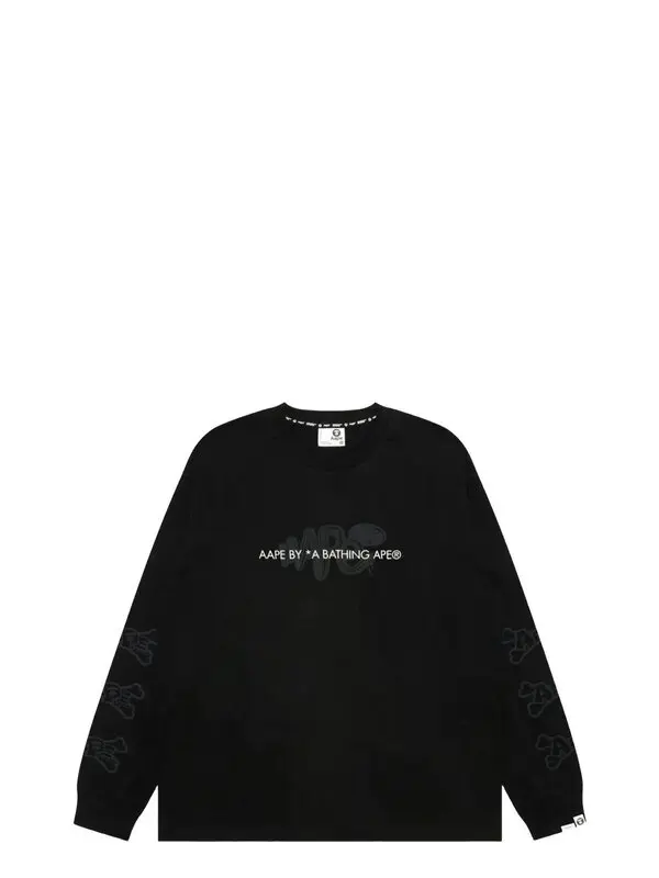 AAPE BY *A BATHING APE Logo-print Long-sleeve Sweatshirt - Black
