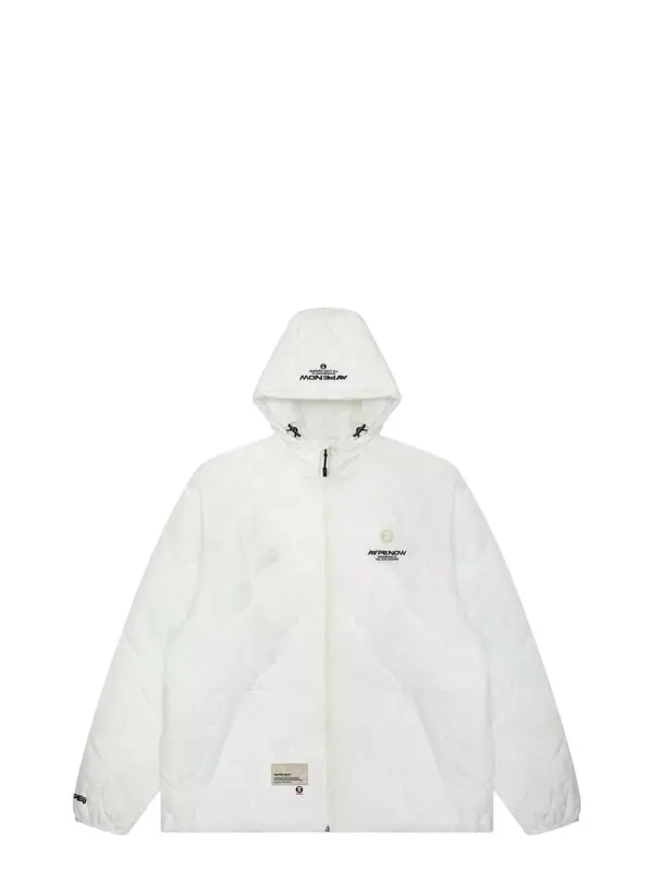 AAPE BY *A BATHING APE Moonface-patch Hooded Quilted Jacket - White