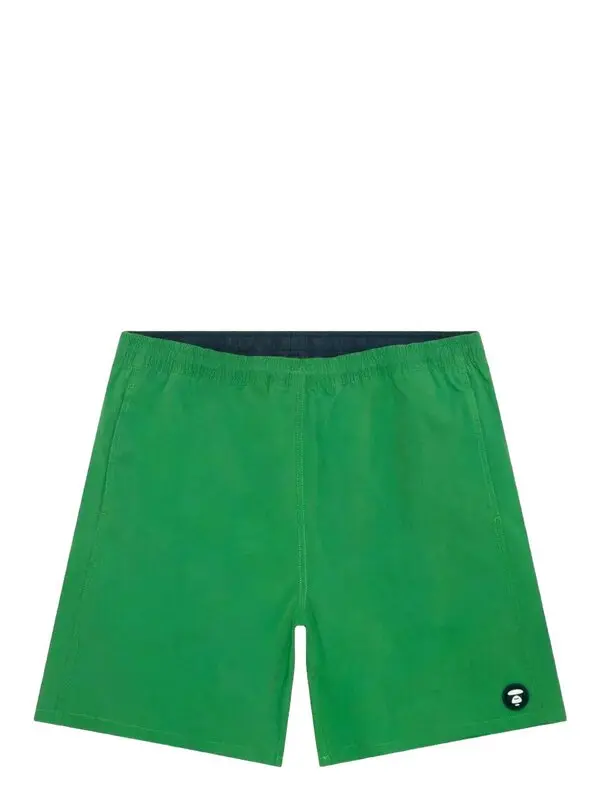 AAPE BY *A BATHING APE Logo-patch Shorts - Green