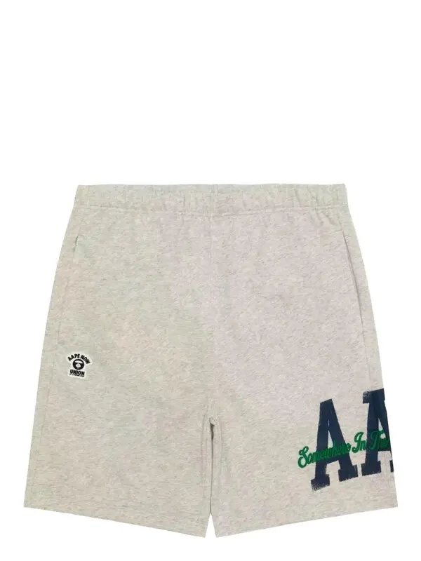 AAPE BY *A BATHING APE Embroidered Elasticated Shorts - Grey