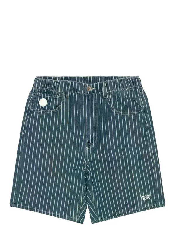 AAPE BY *A BATHING APE Striped Denim Shorts - Blue