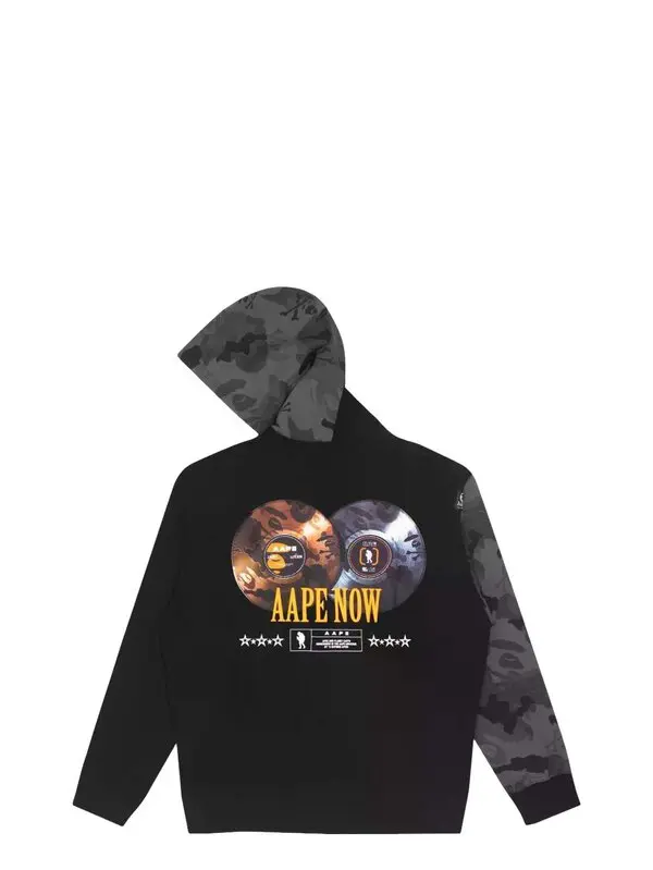 AAPE BY *A BATHING APE Graphic-print Zip-up Hoodie - Black