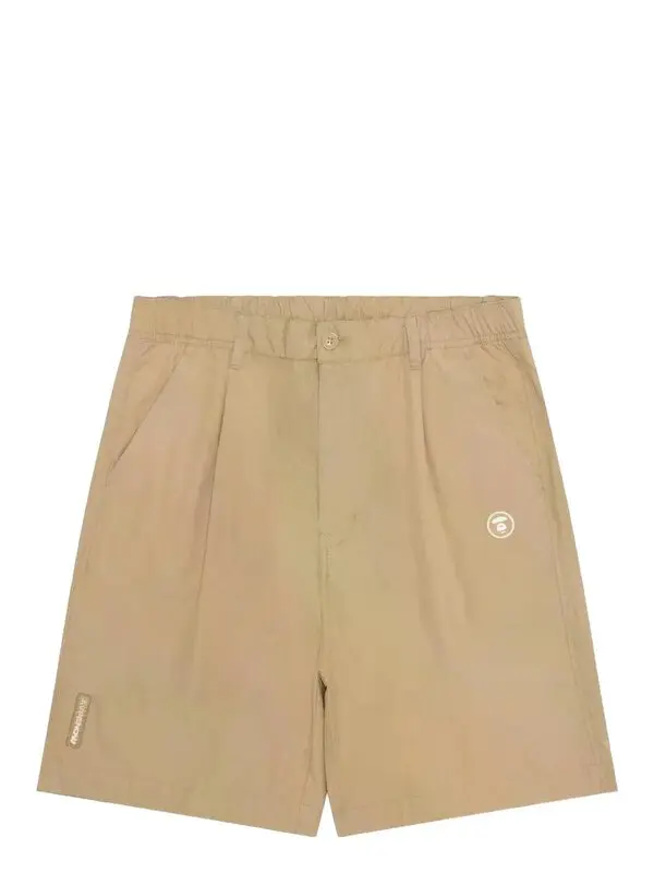 AAPE BY *A BATHING APE Moonface Cotton Shorts - Neutrals
