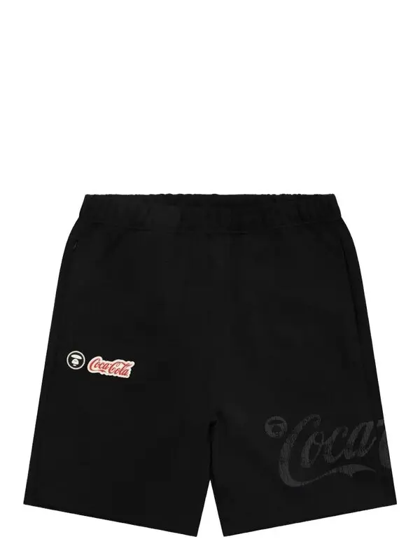 AAPE BY *A BATHING APE X Coca-cola Logo-patch Sweat Shorts - Black