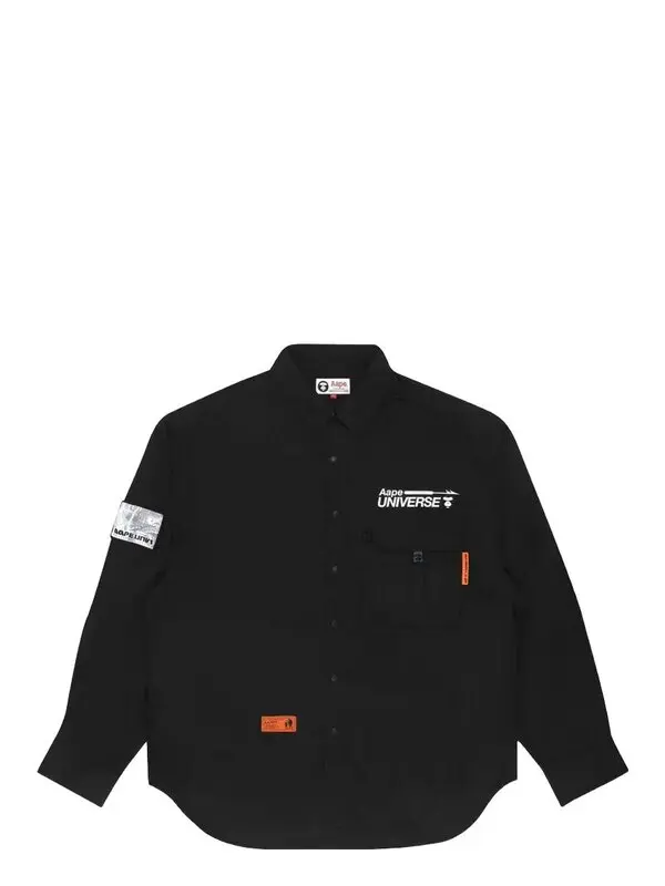 AAPE BY *A BATHING APE Curved-hem Shirt - Black