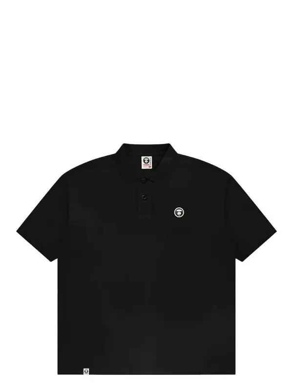 AAPE BY *A BATHING APE Moonface Logo-patch Polo Shirt - Black