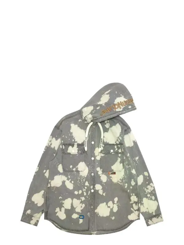 AAPE BY *A BATHING APE Splatter-print Hooded Shirt - Grey