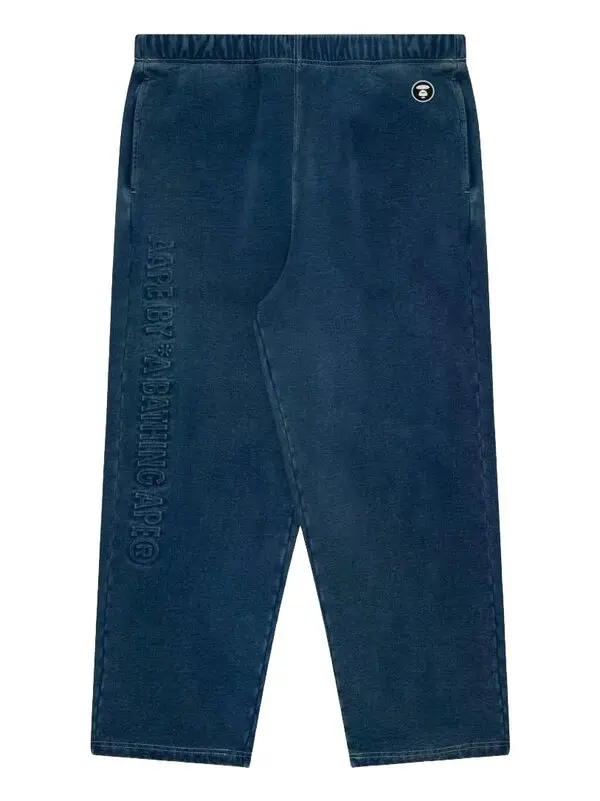 AAPE BY *A BATHING APE Moonface Embossed-logo Trousers - Blue