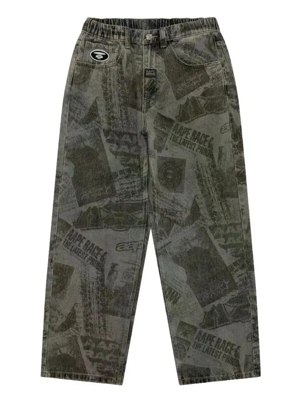 AAPE BY *A BATHING APE Moonface Printed Jeans - Blue