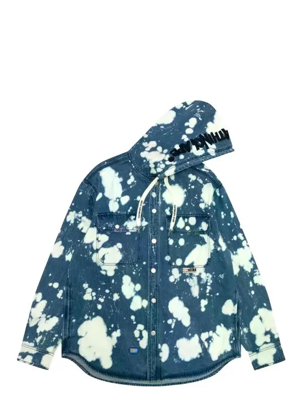 AAPE BY *A BATHING APE Splatter-print Hooded Shirt - Blue