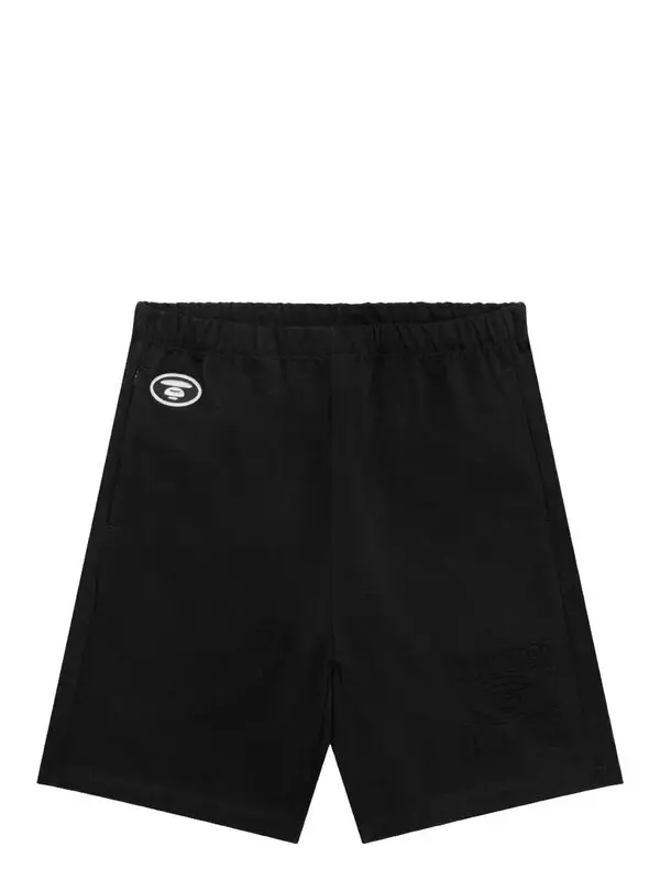 AAPE BY *A BATHING APE Logo-patch Relaxed Fit Shorts - Black