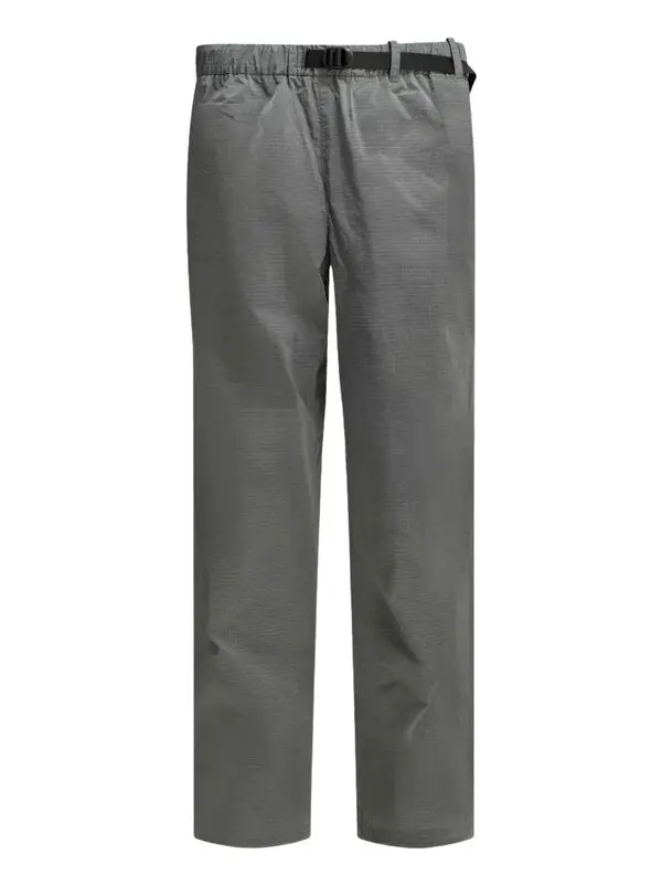 GOLDWIN Grid-pattern Belted Trousers - Grey