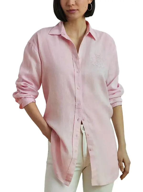 Ralph Lauren Embroidered-logo Long-sleeve Shirt - Pink