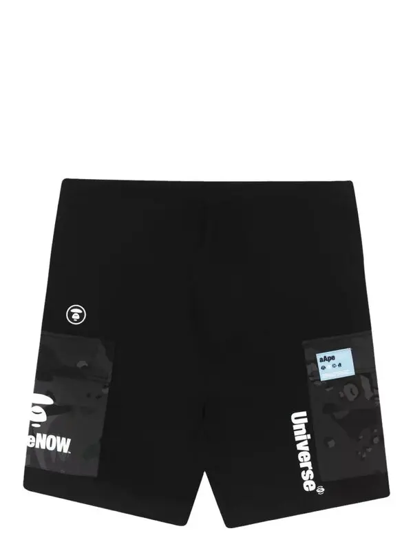 AAPE BY *A BATHING APE Moonface Camo-print Shorts - Black