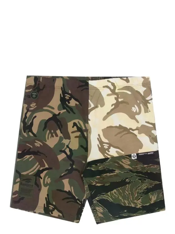 AAPE BY *A BATHING APE Moonface Camo-blocked Shorts - Green