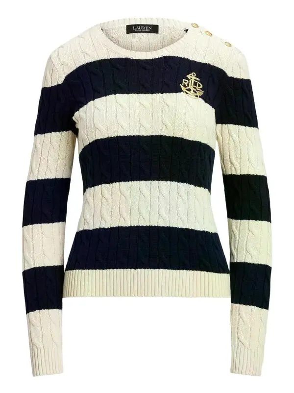 Ralph Lauren Cable-knit Striped Sweater - Blue