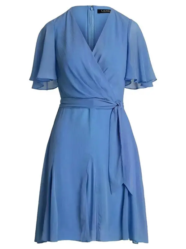 Ralph Lauren Flutter-sleeve Mini Dress - Blue