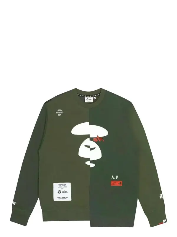 AAPE BY *A BATHING APE X Alpha Industries Asymmetric Sweatshirt - Black