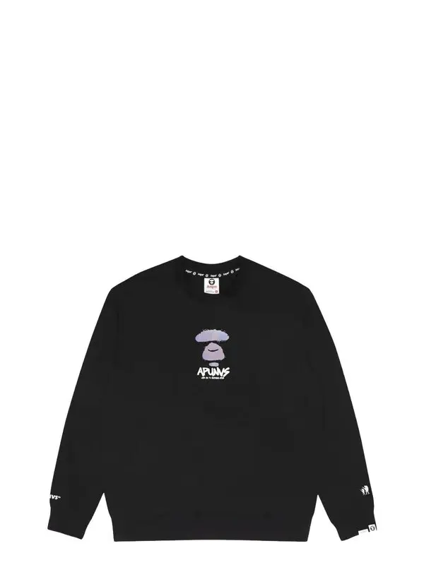 AAPE BY *A BATHING APE Graphic-print Crewneck Sweatshirt - Black