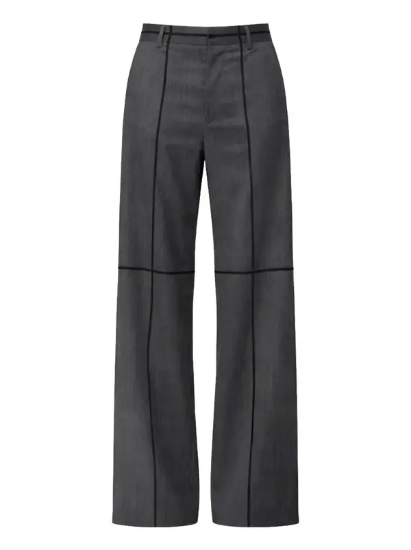 MAISON MARGIELA Contrast-piping Wide-leg Trousers - Grey