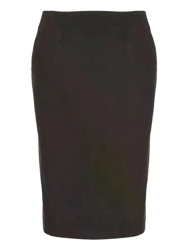 CASTELL Rear-zip-fastening Pencil Midi Skirt - Brown
