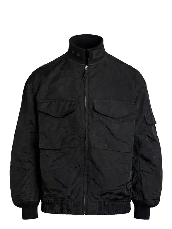 Comme Des Garçons Crinkled-finish Utility Jacket - Black