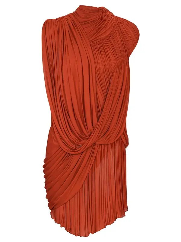 Balmain Jersey Draped Mini Dress - Red