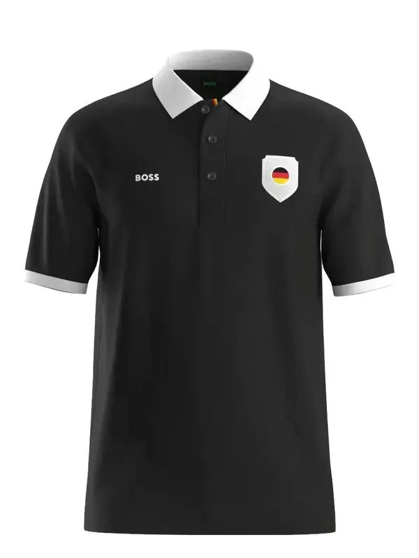 BOSS Emblem-detail Polo Shirt - Black