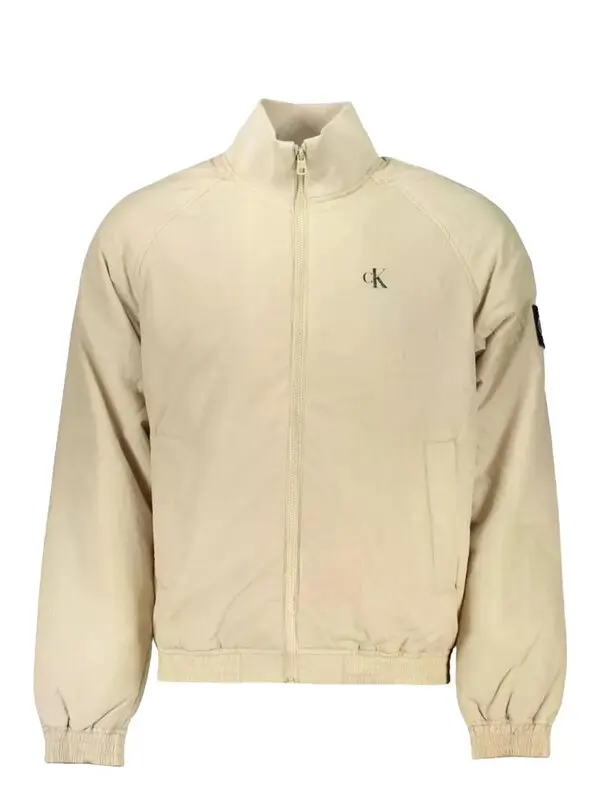 Calvin Klein Logo-embroidered Bomber Jacket - Neutrals