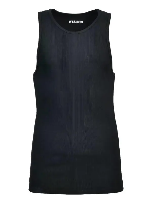 BREATH Logo-embroidered Ribbed Tank Top - Black
