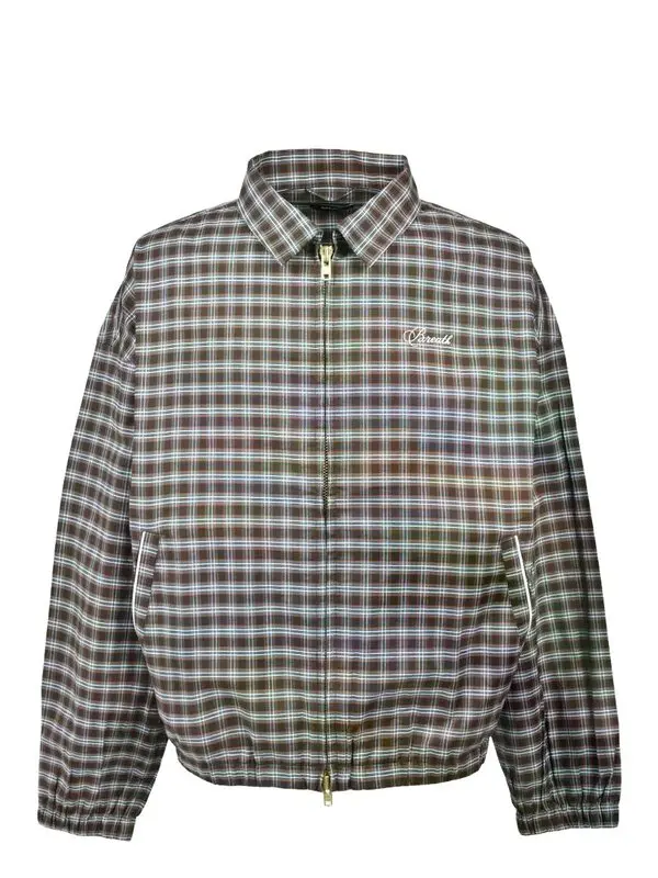 BREATH Script Logo Check-pattern Jacket - Brown