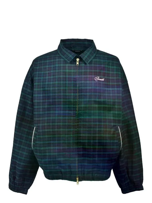 BREATH Logo Check-pattern Zip-up Jacket - Blue