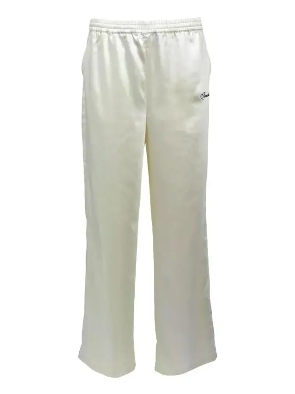 BREATH Script Logo Satin-finish Trousers - White