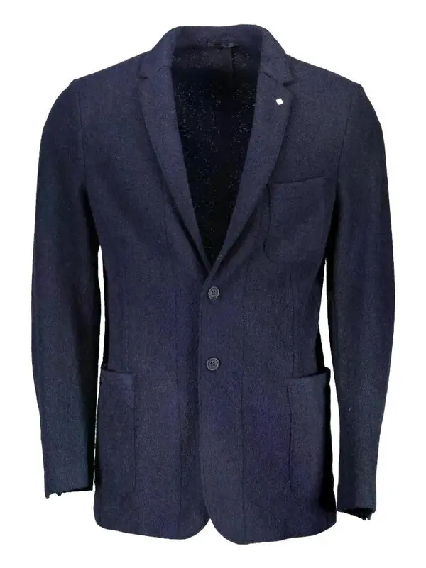 Gant Single-breasted Wool Blazer - Blue