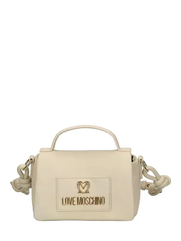 Moschino Logo-plaque Knotted-strap Crossbody Bag - Neutrals
