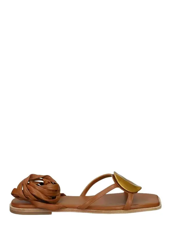 VIC MATIE Embellished Tie-fastening Sandals - Brown