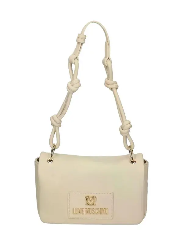 Moschino Logo-plaque Knotted Shoulder Bag - Neutrals