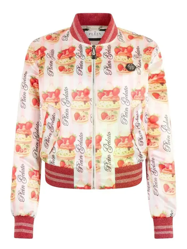 Philipp Plein Printed Bomber Jacket - White
