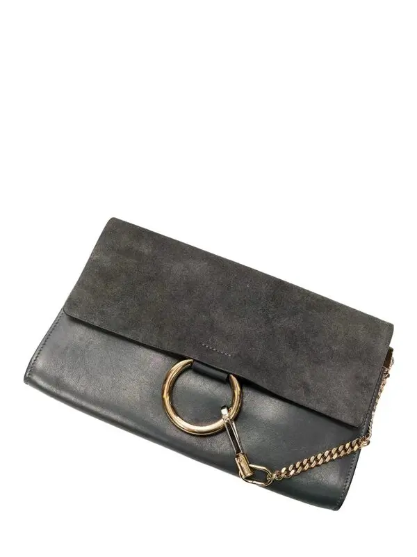 Chloé Faye Leather Clutch - Blue