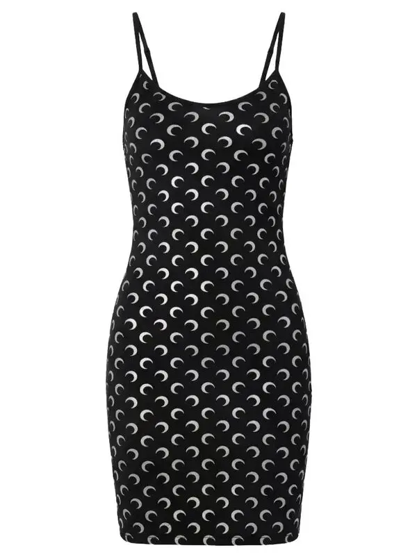 MARINE SERRE Moon-print Mini Dress - Black
